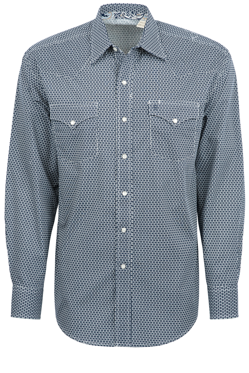 Stetson Men's Blue Diamond Snap Front Western Shirt | Pinto Ranch