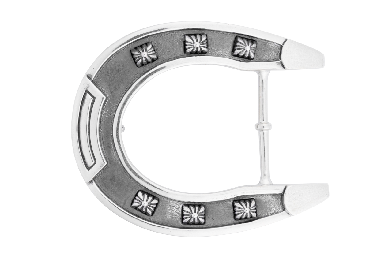 Jeff Deegan 1.5" Lucky Horseshoe Western Belt Buckle | Pinto Ranch