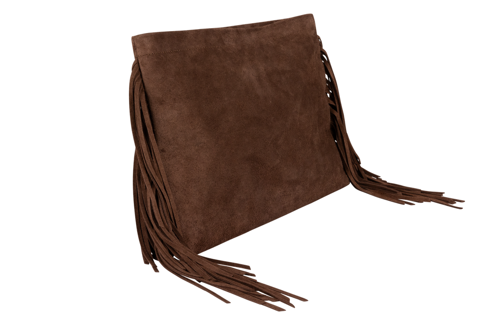 Range Revolution Western Suede Oversize Fringe Clutch | Pinto Ranch