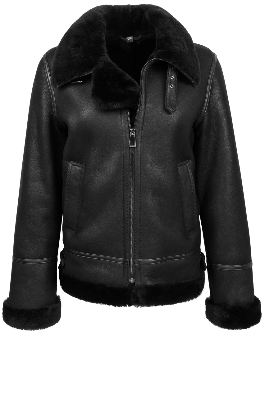 Pinto Ranch Western Black Leather Sheepskin Jacket | Pinto Ranch