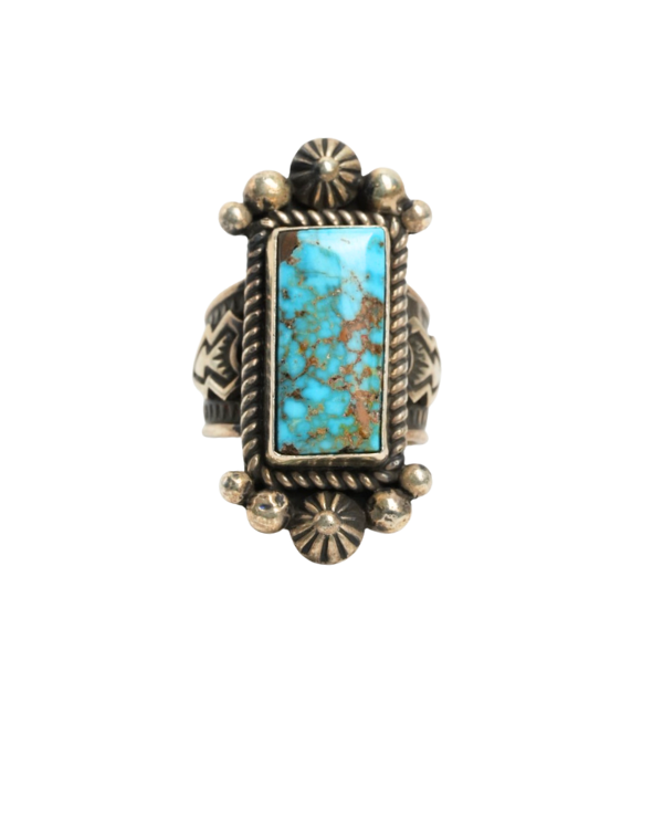Navajo Turquoise Rectangle Ring | Pinto Ranch