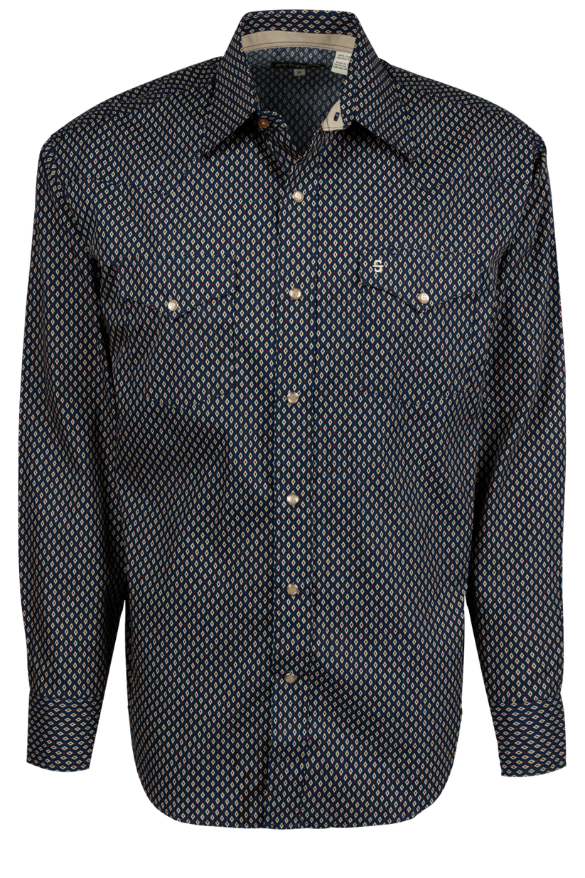Stetson Men's Geometric Blue Heirloom Snap Front Western Shirt | Pinto ...