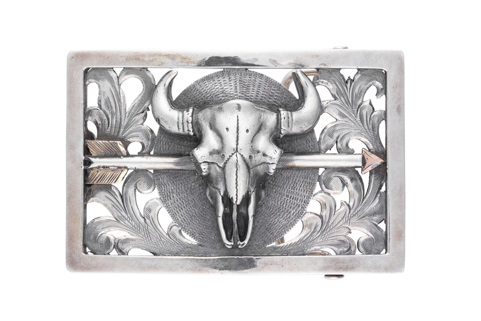 Clint Orms 1.5" Silver and Gold Western Bison Trophy Buckle | Pinto Ranch