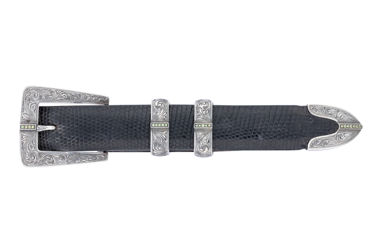 Clint Orms 1" Engraved 1805 Silver Western Buckle Set | Pinto Ranch