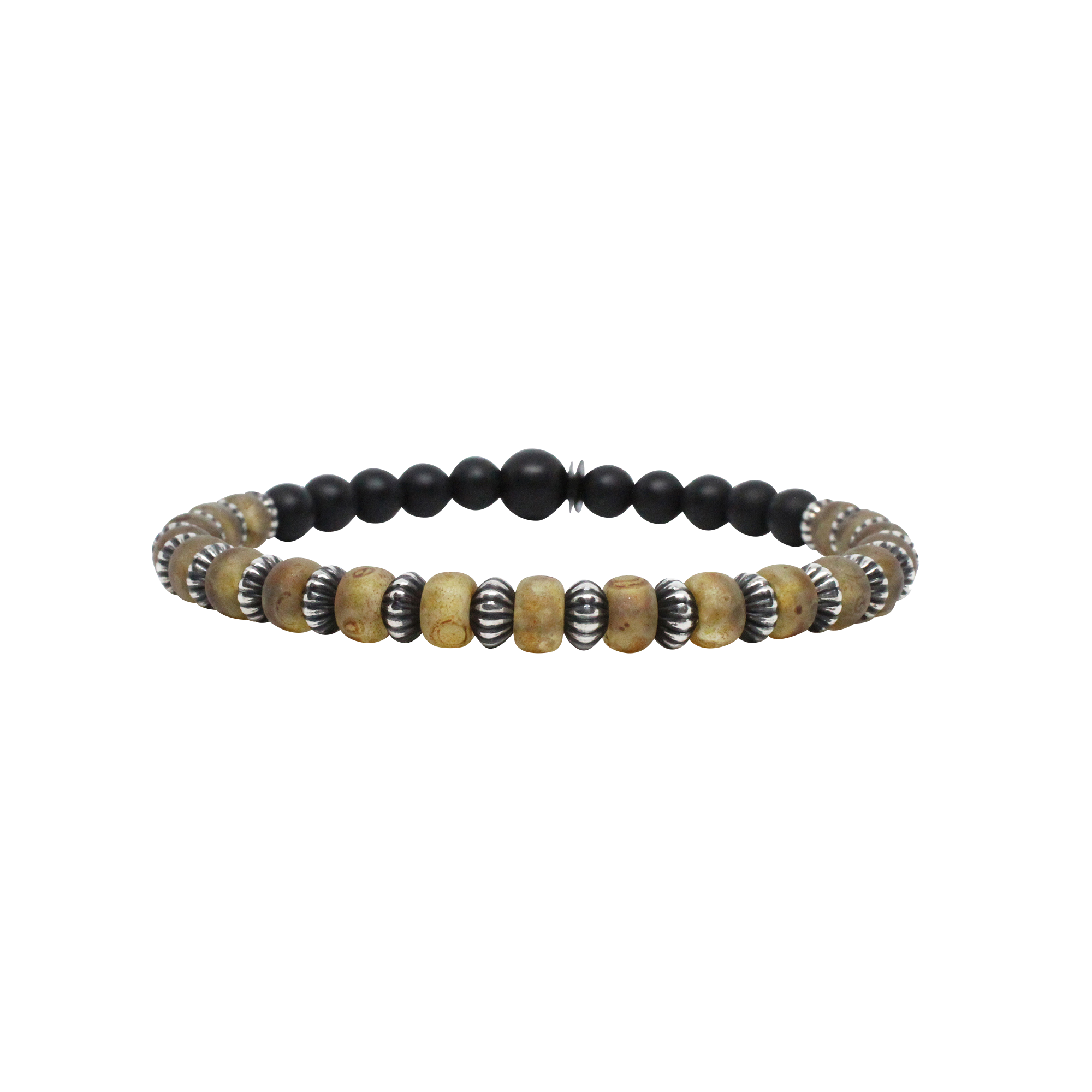 Kenton Michael Tan & Black Onyx Western Beaded Bracelet | Pinto Ranch