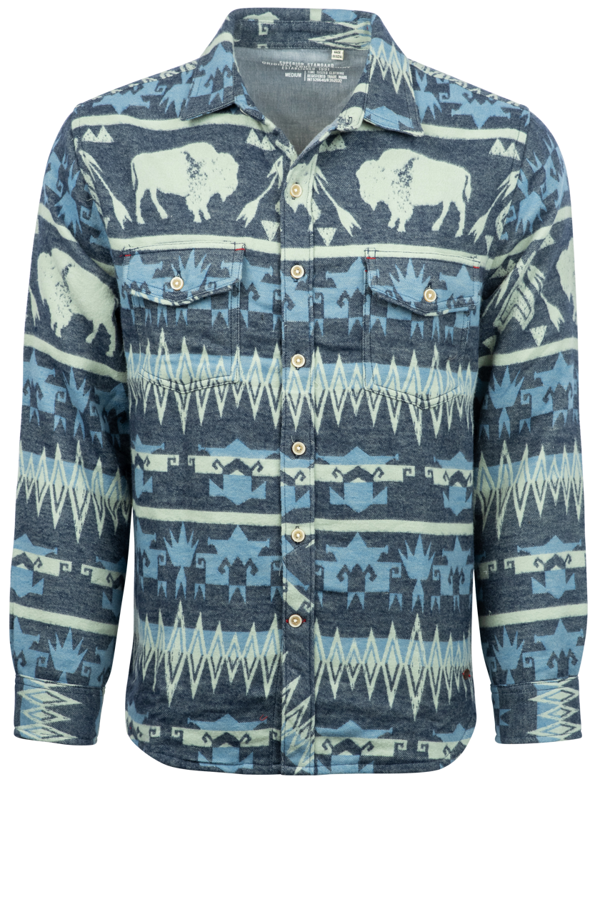 True Grit Spirit of the Sky Buffalo Blue Western Shirt | Pinto Ranch