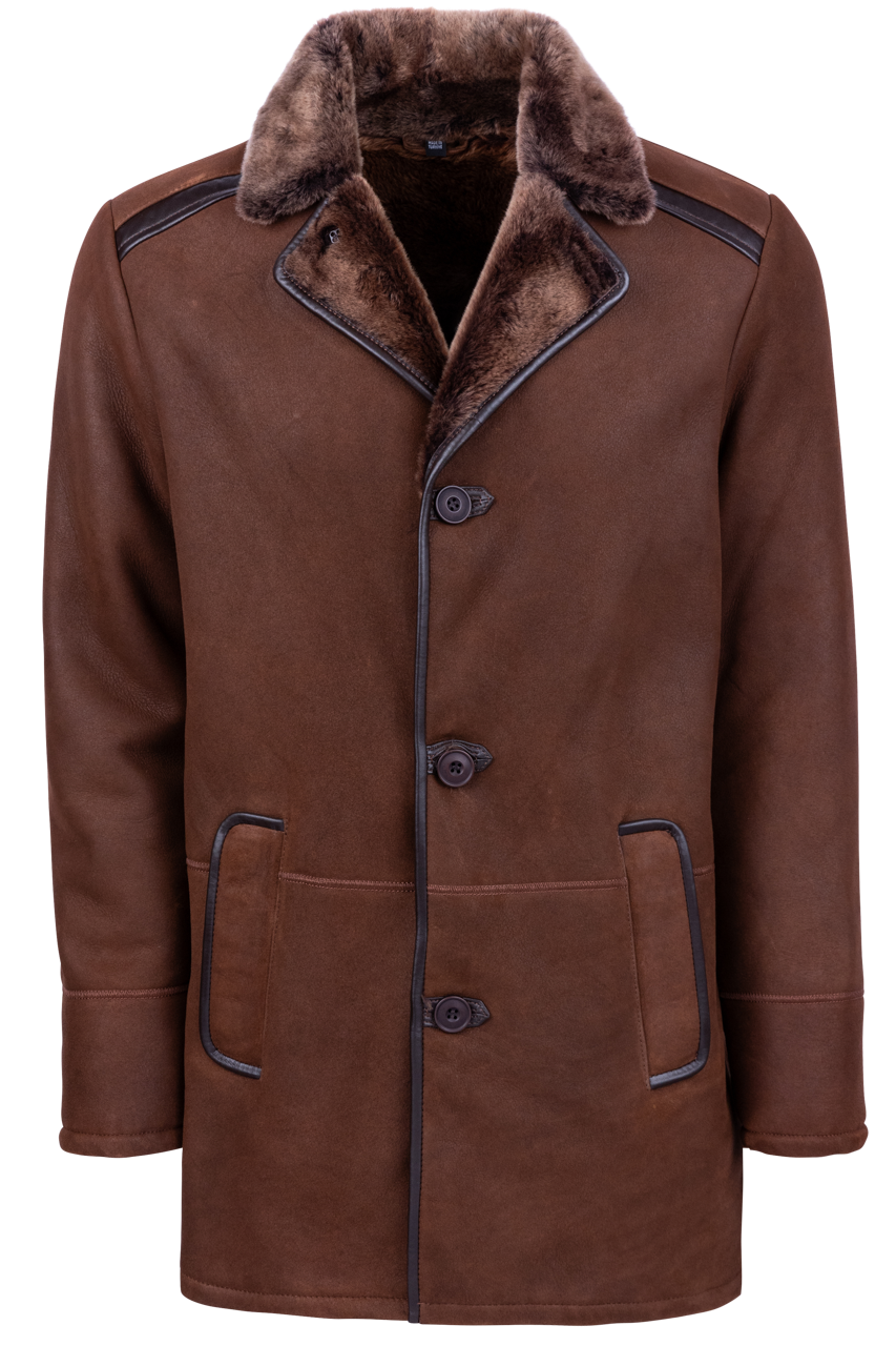 Pinto Ranch Shearling Cognac Button Front Coat | Pinto Ranch