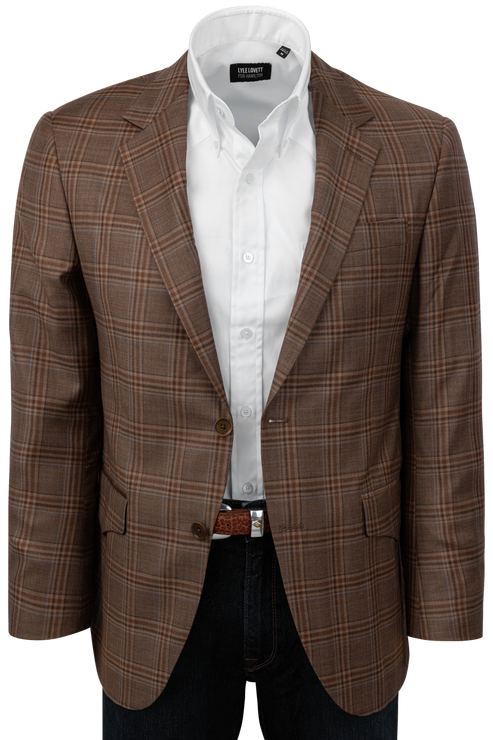 Pinto Ranch Tan & Brown Plaid Western Sport Coat | Pinto Ranch