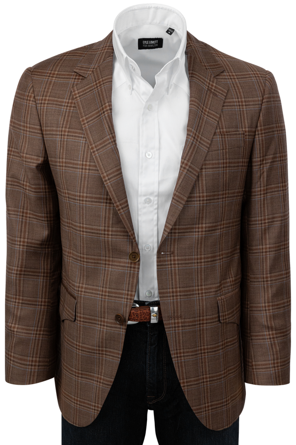 Pinto Ranch Tan & Brown Plaid Western Sport Coat | Pinto Ranch