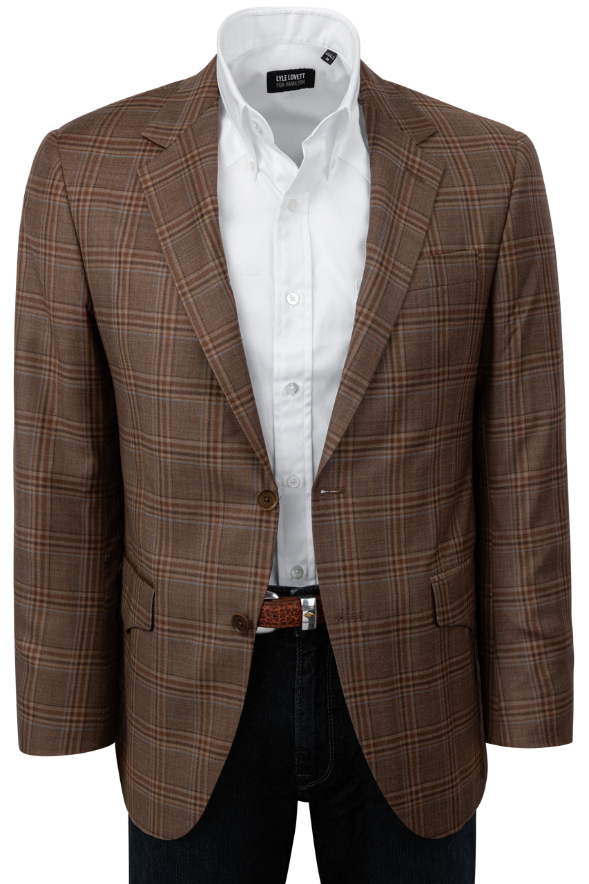 Pinto Ranch Tan & Brown Plaid Western Sport Coat | Pinto Ranch