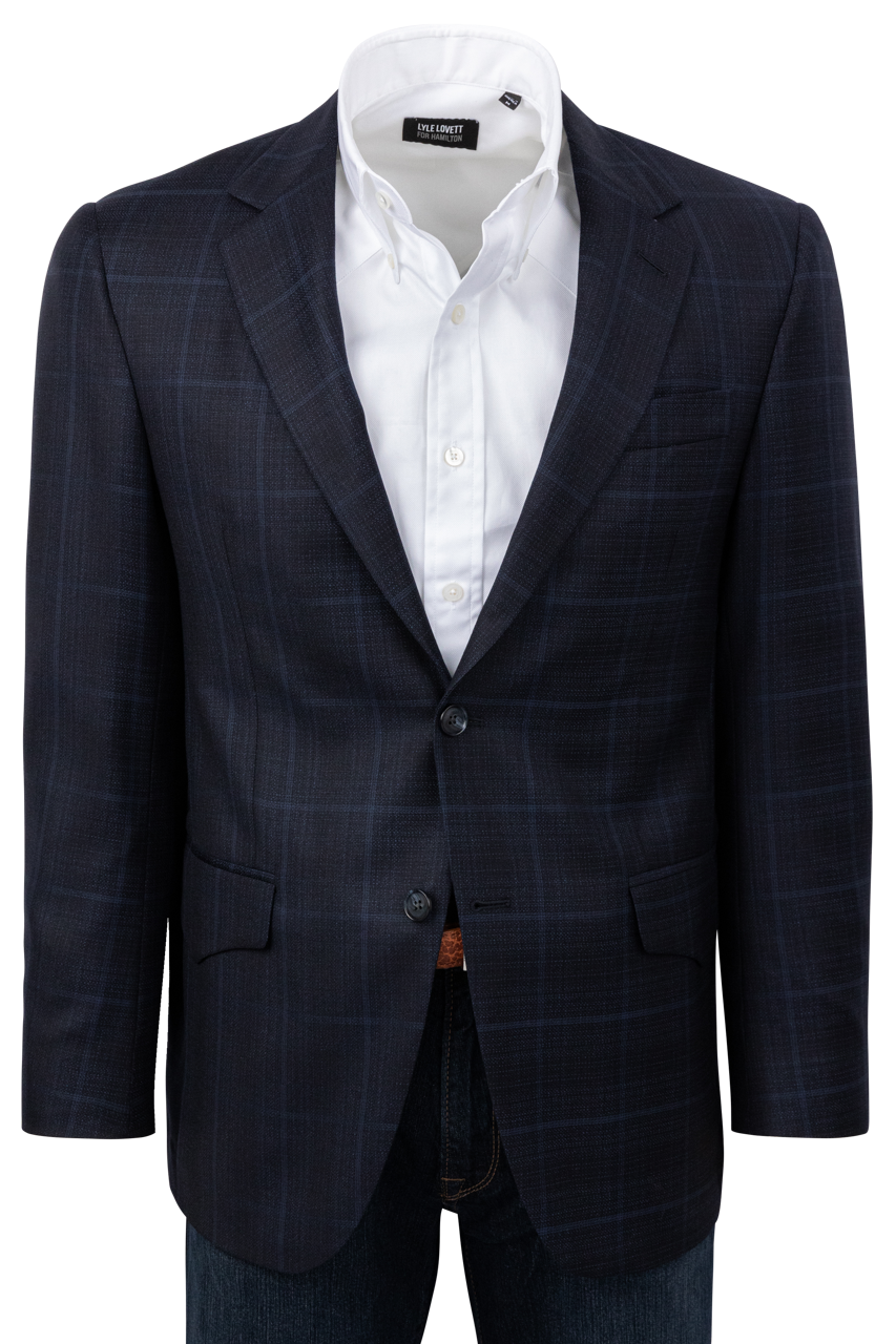 Pinto Ranch Dark Blue Plaid Western Sport Coat | Pinto Ranch