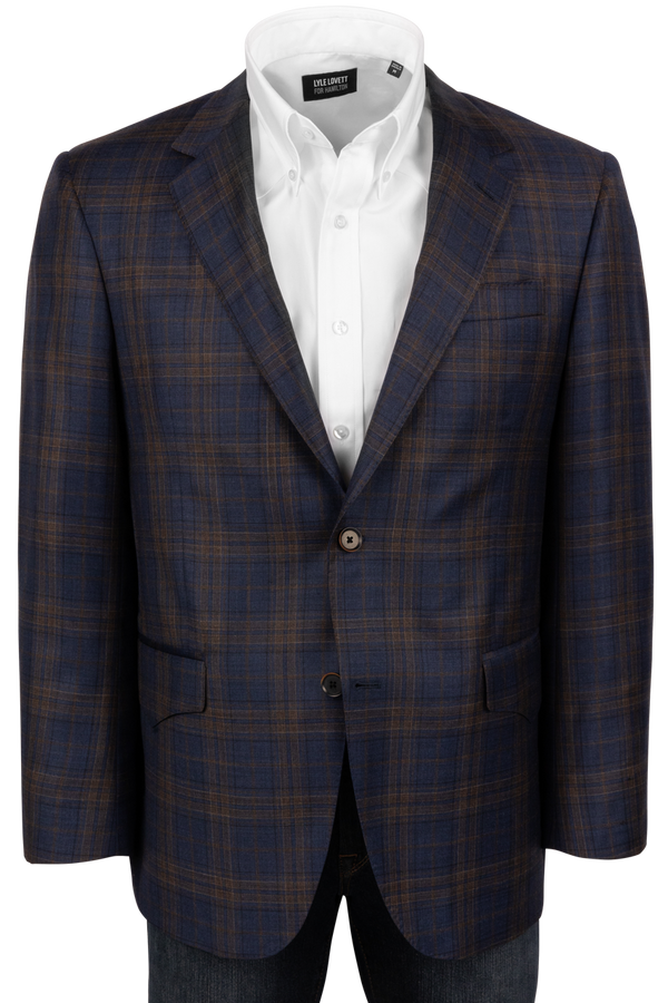 Pinto Ranch Brown and Blue Plaid Western Sport Coat | Pinto Ranch