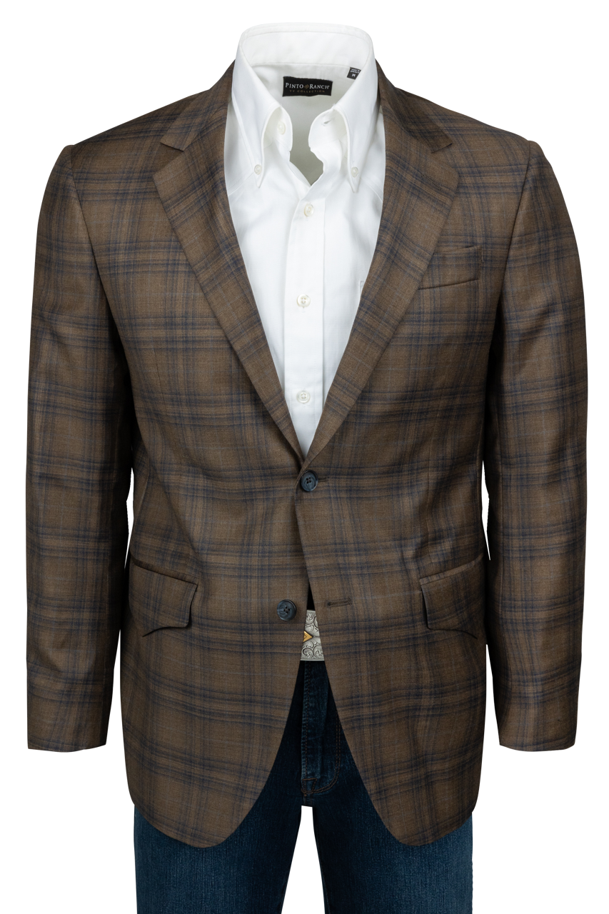 Pinto Ranch Chocolate Plaid Western Sport Coat | Pinto Ranch