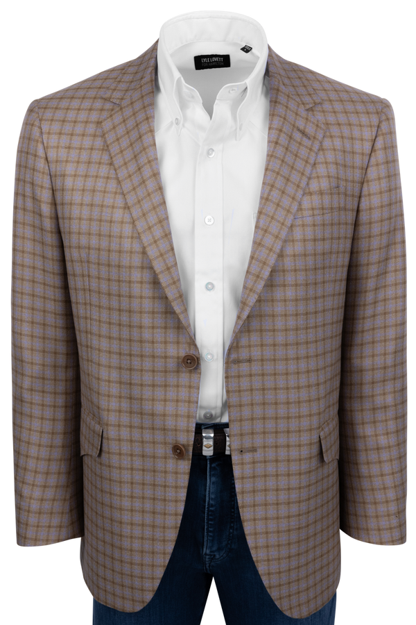 Pinto Ranch Tan Plaid Western Sport Coat | Pinto Ranch