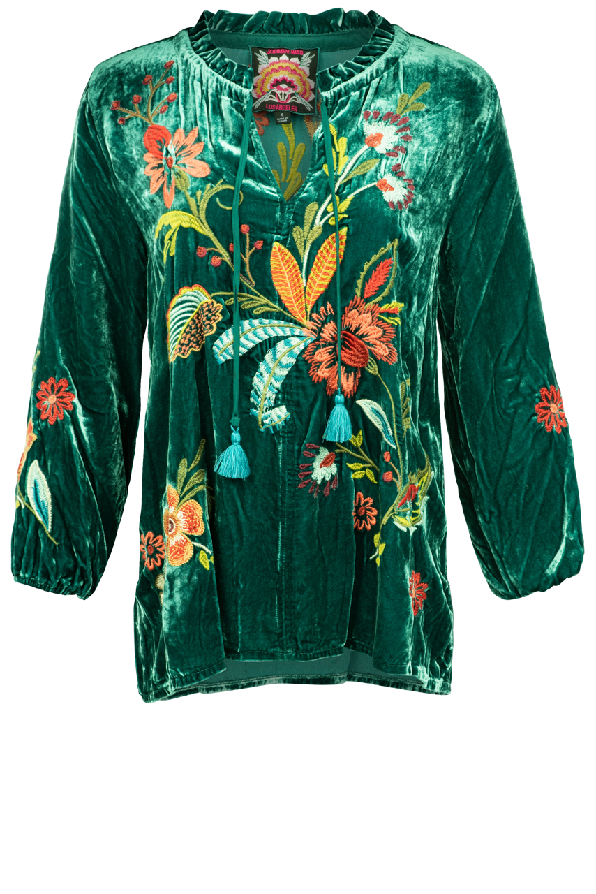 Johnny Was Isabella Velvet Field Western Blouse | Pinto Ranch