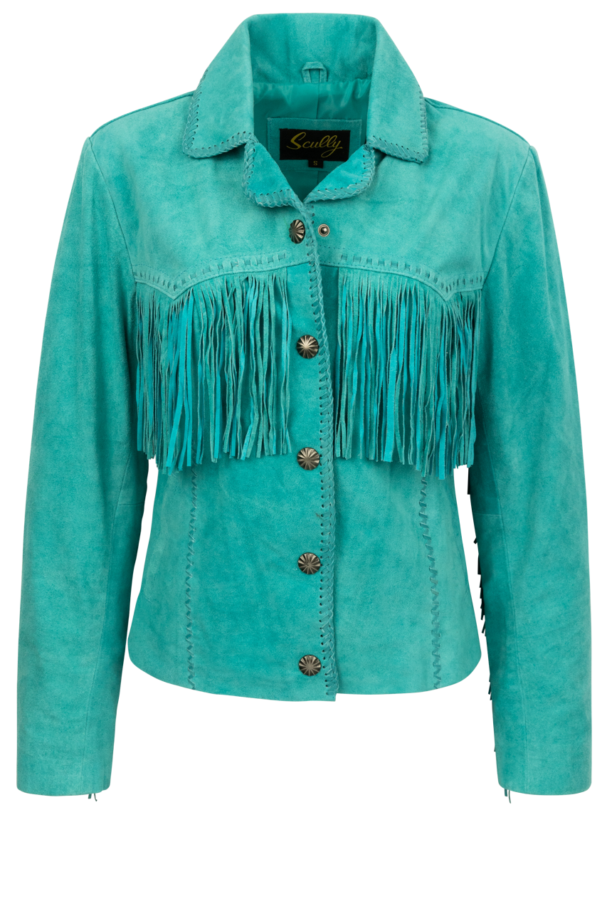 Scully Women's Turquoise Suede Western Jacket | Pinto Ranch