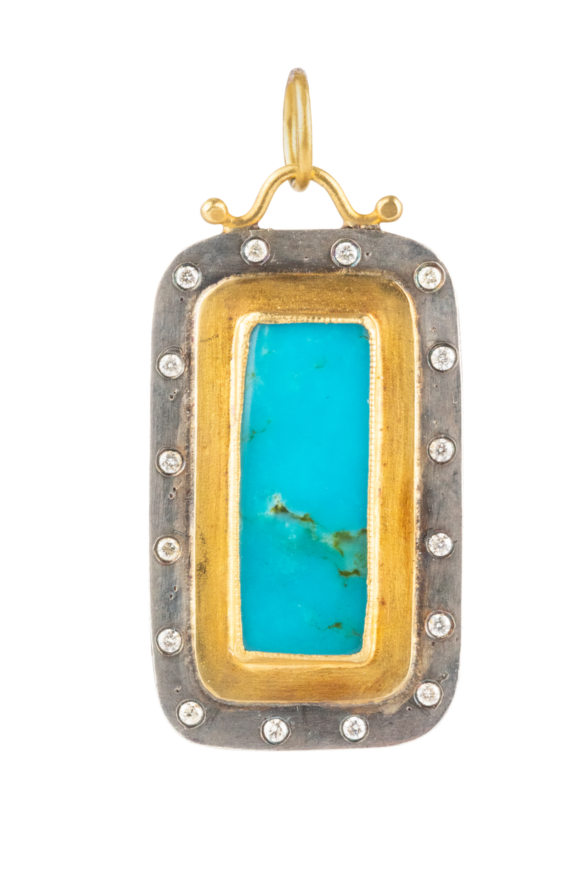 Sleeping Beauty Turquoise and Diamond Pendant | Pinto Ranch