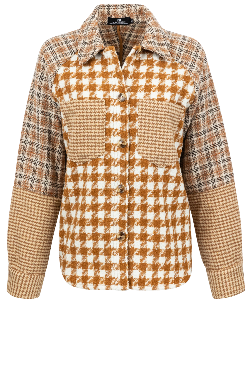 Maverick's Orange Plaid Western Shacket | Pinto Ranch