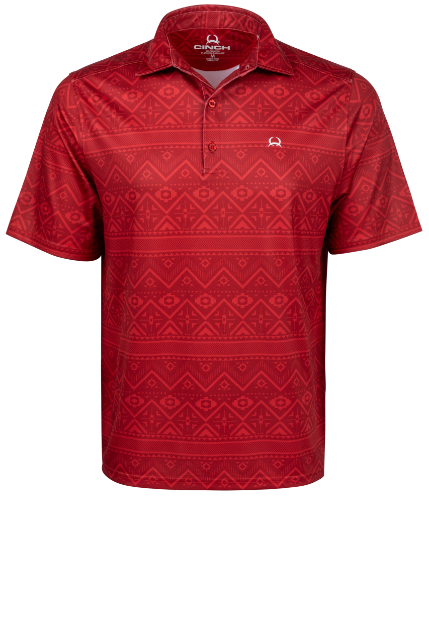 Cinch Arena Flex Western Red Polo Shirt | Pinto Ranch