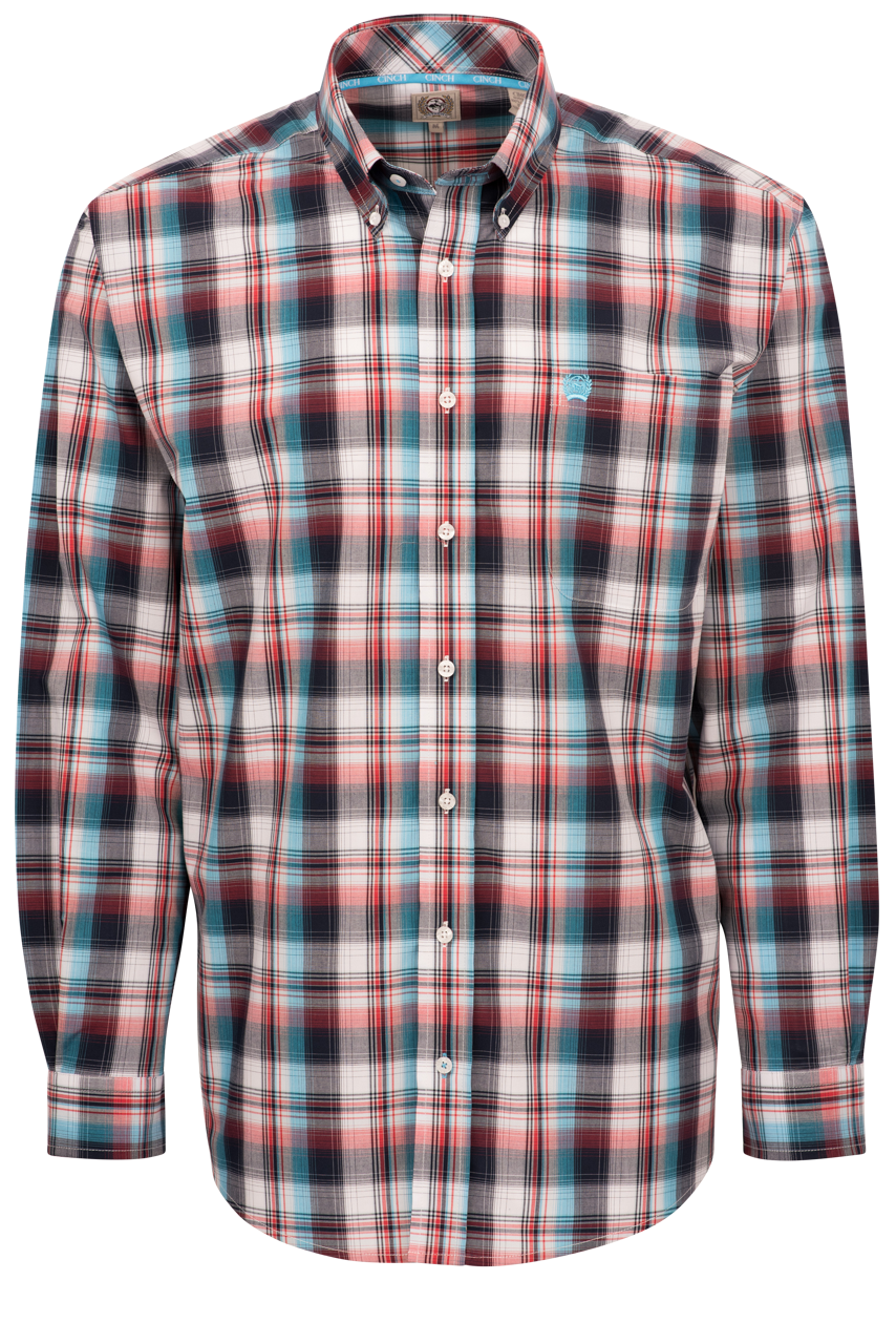 Cinch Multi Woven Plaid Button-Front Western Shirt | Pinto Ranch