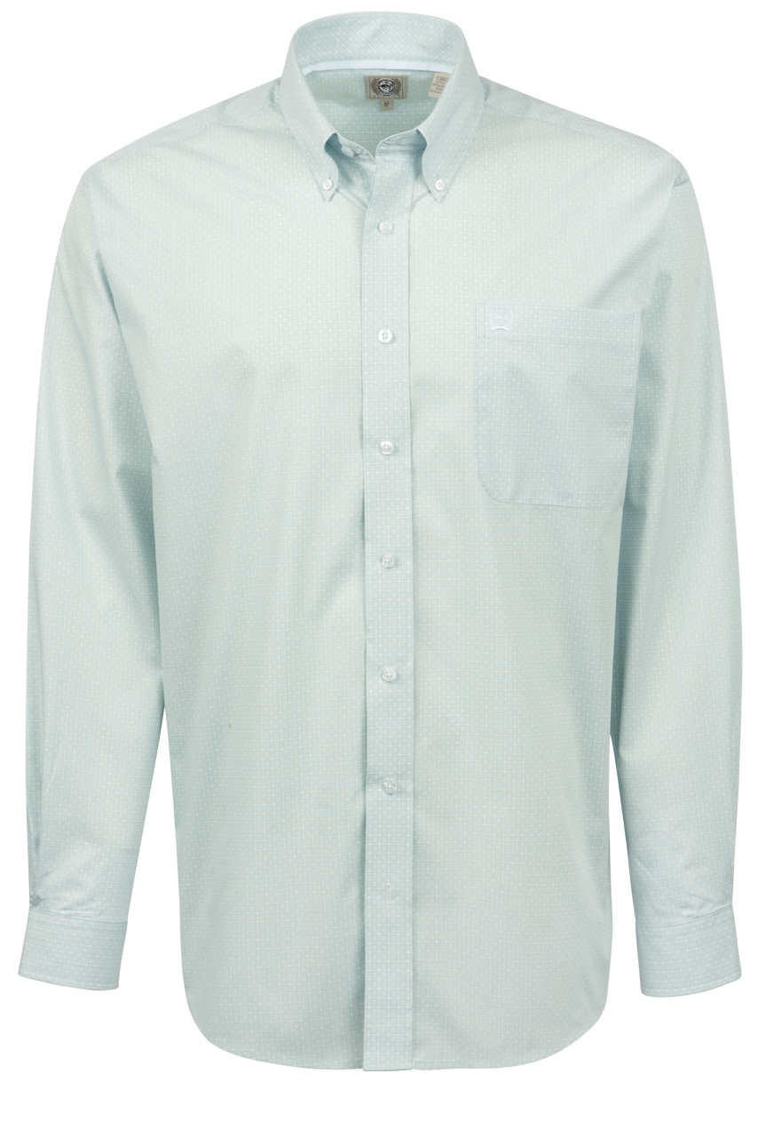 Cinch Light Blue Printed Cube Button-Front Western Shirt | Pinto Ranch