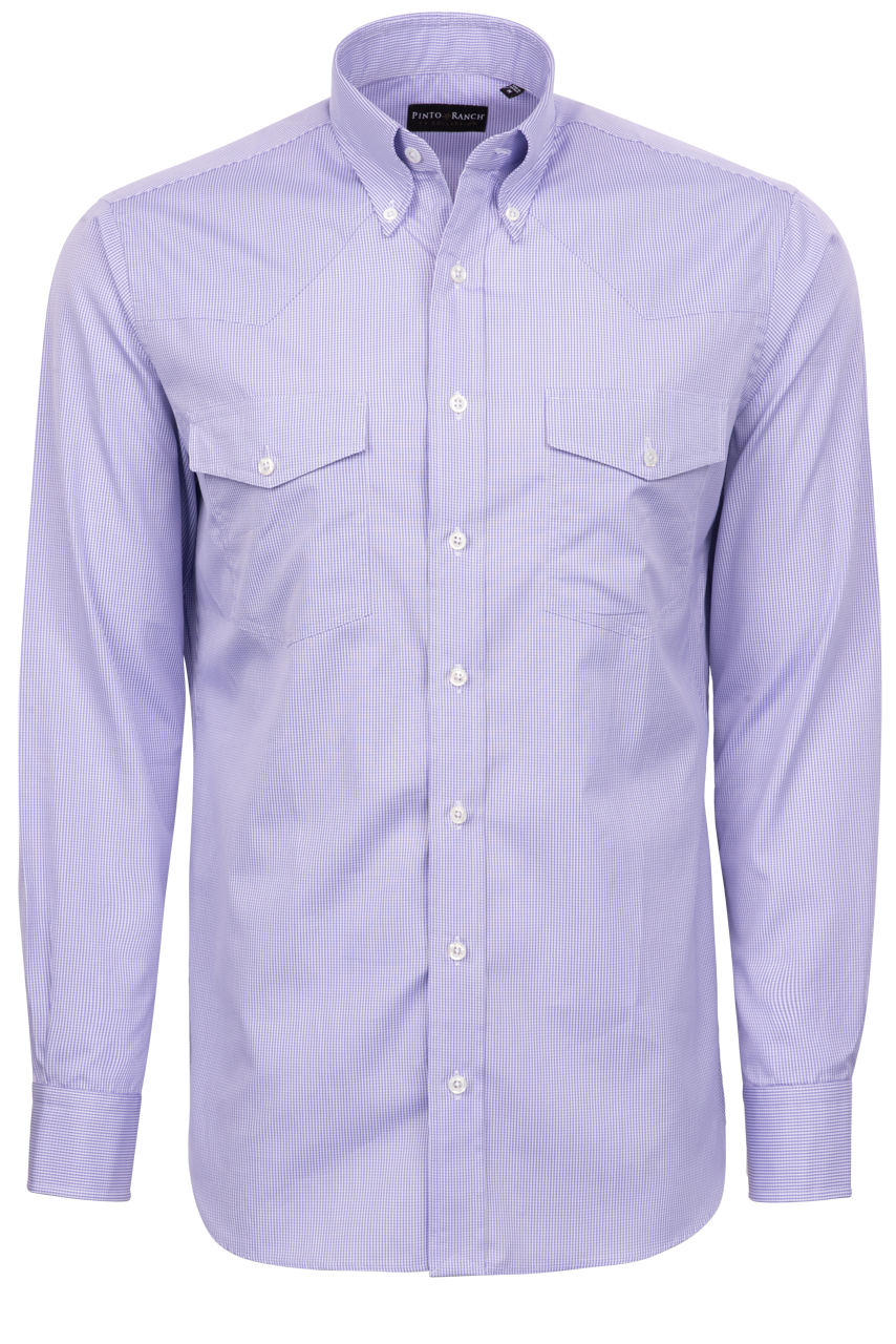 Pinto Ranch YY Collection Lavender Check Button-Front Western Shirt ...