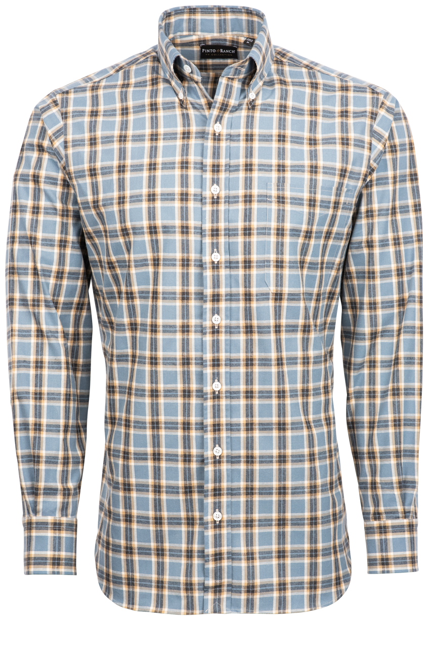 Pinto Ranch YY Collection Blue Button-Front Western Sport Shirt | Pinto ...