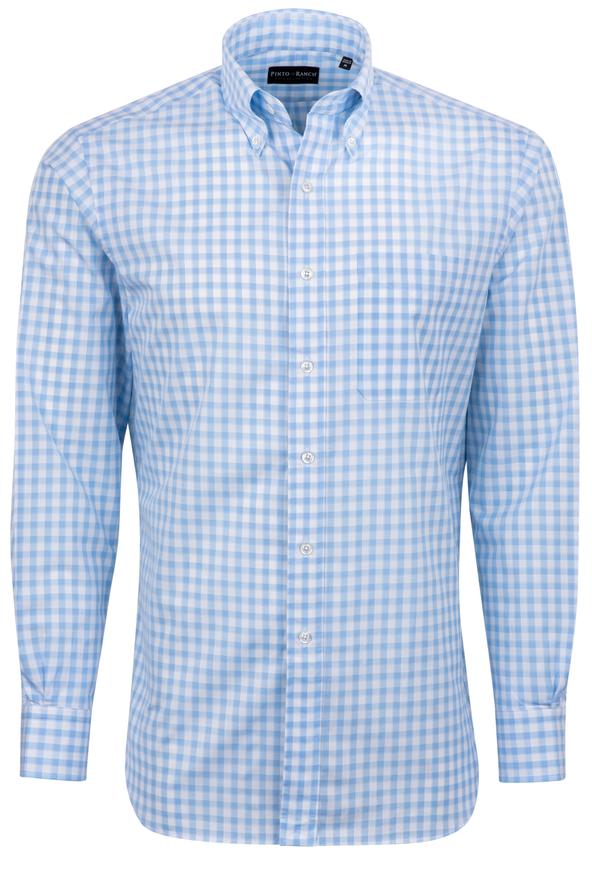 Pinto Ranch YY Collection Blue Gingham Button-Front Western Shirt ...
