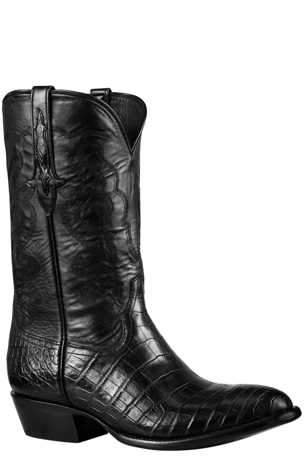 Stallion Black Nile Crocodile Cowboy Boots | Pinto Ranch