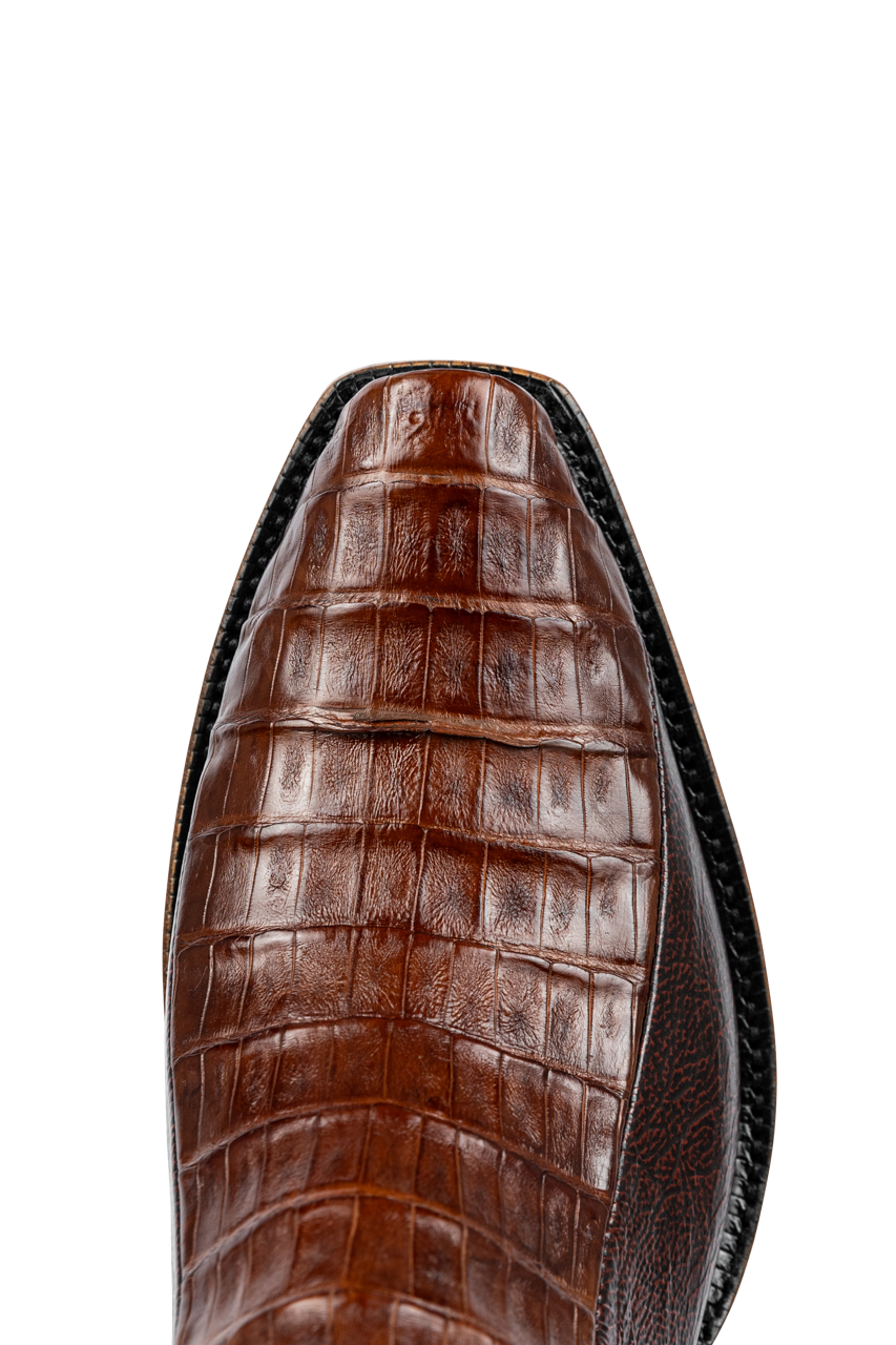 Tony Lama Black Cherry Caiman & Goat Cowboy Boots | Pinto Ranch