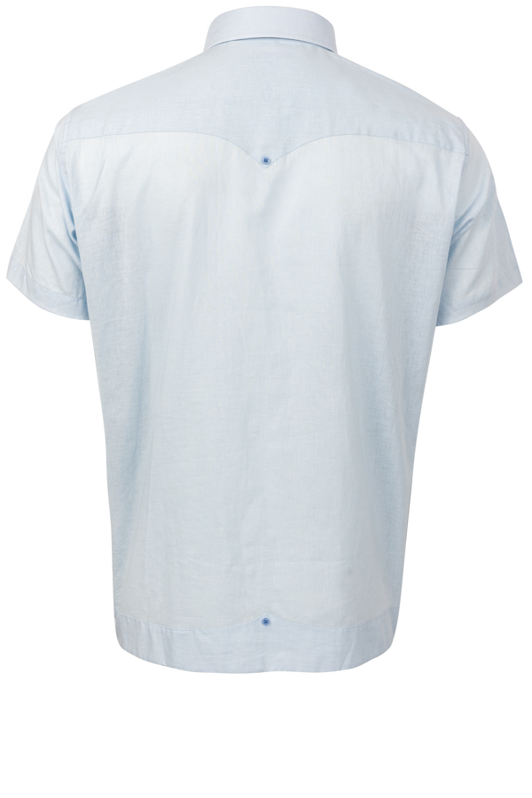 Texas Standard Sky Blue Tejas Guayabera Western Shirt | Pinto Ranch