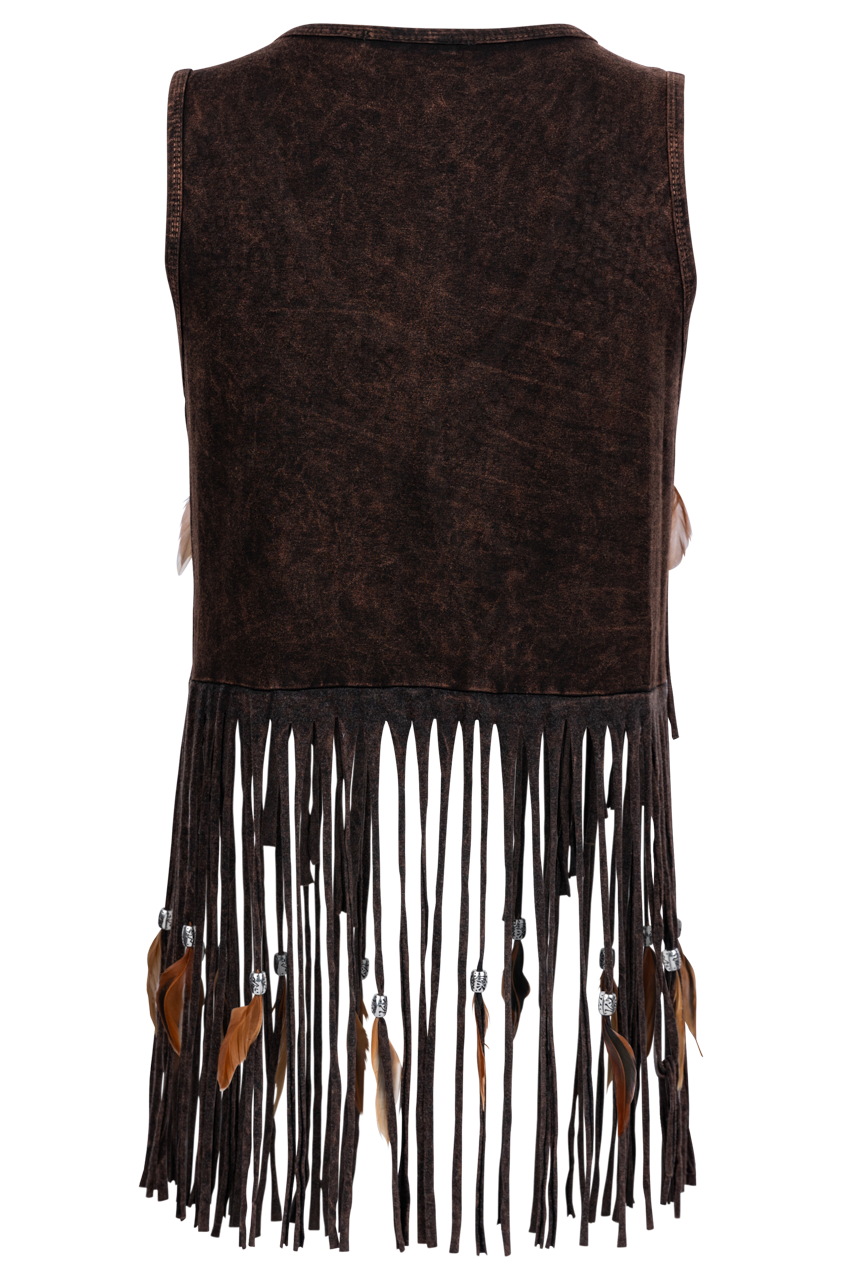 Pat Dahnke Fringe and Feather Western Vest | Pinto Ranch