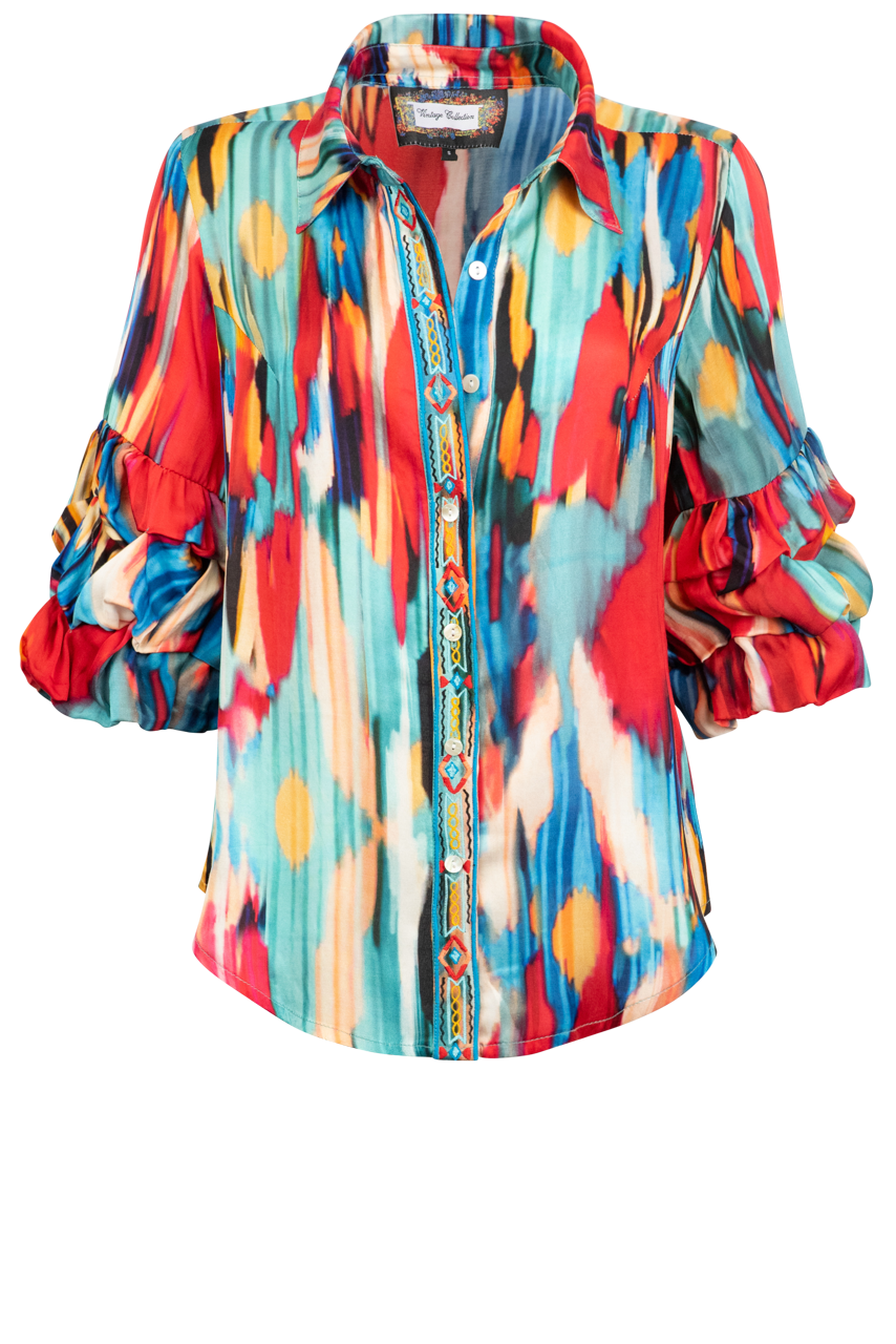 Vintage Collection Aurora Silk Western Top | Pinto Ranch