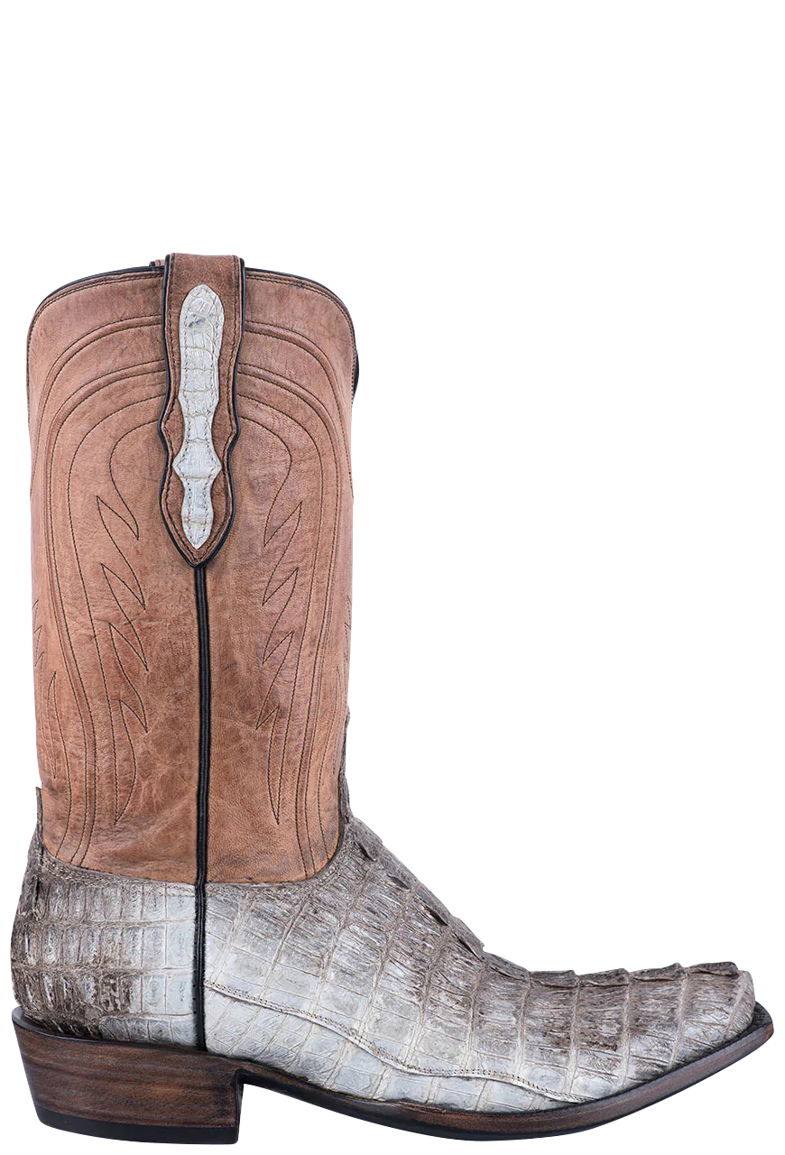 Black Jack Men's Natural Caiman Snip Toe Tall Cowboy Boots | Pinto Ranch