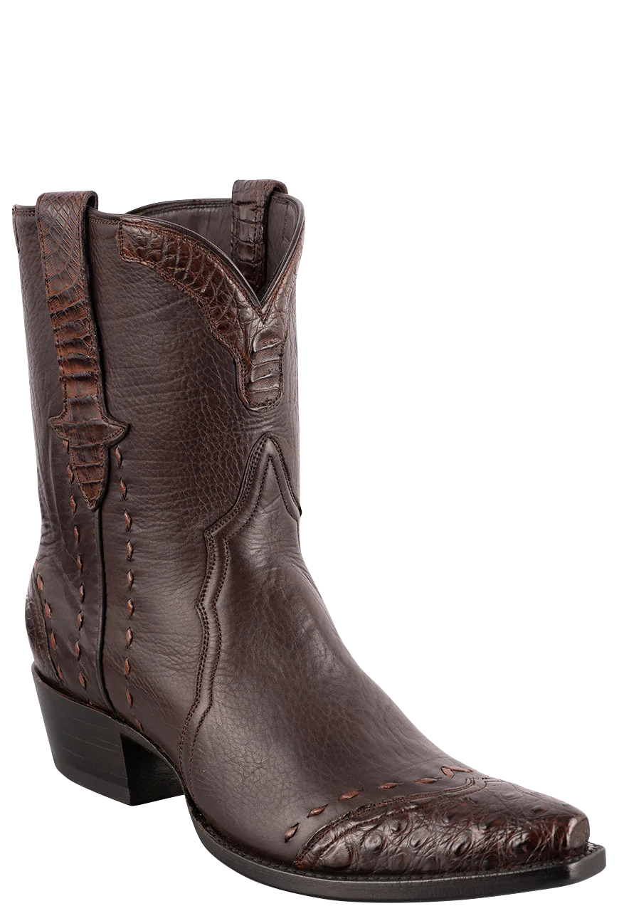 Stallion Women's Chocolate Caiman & Italian Calf Boots | Pinto Ranch