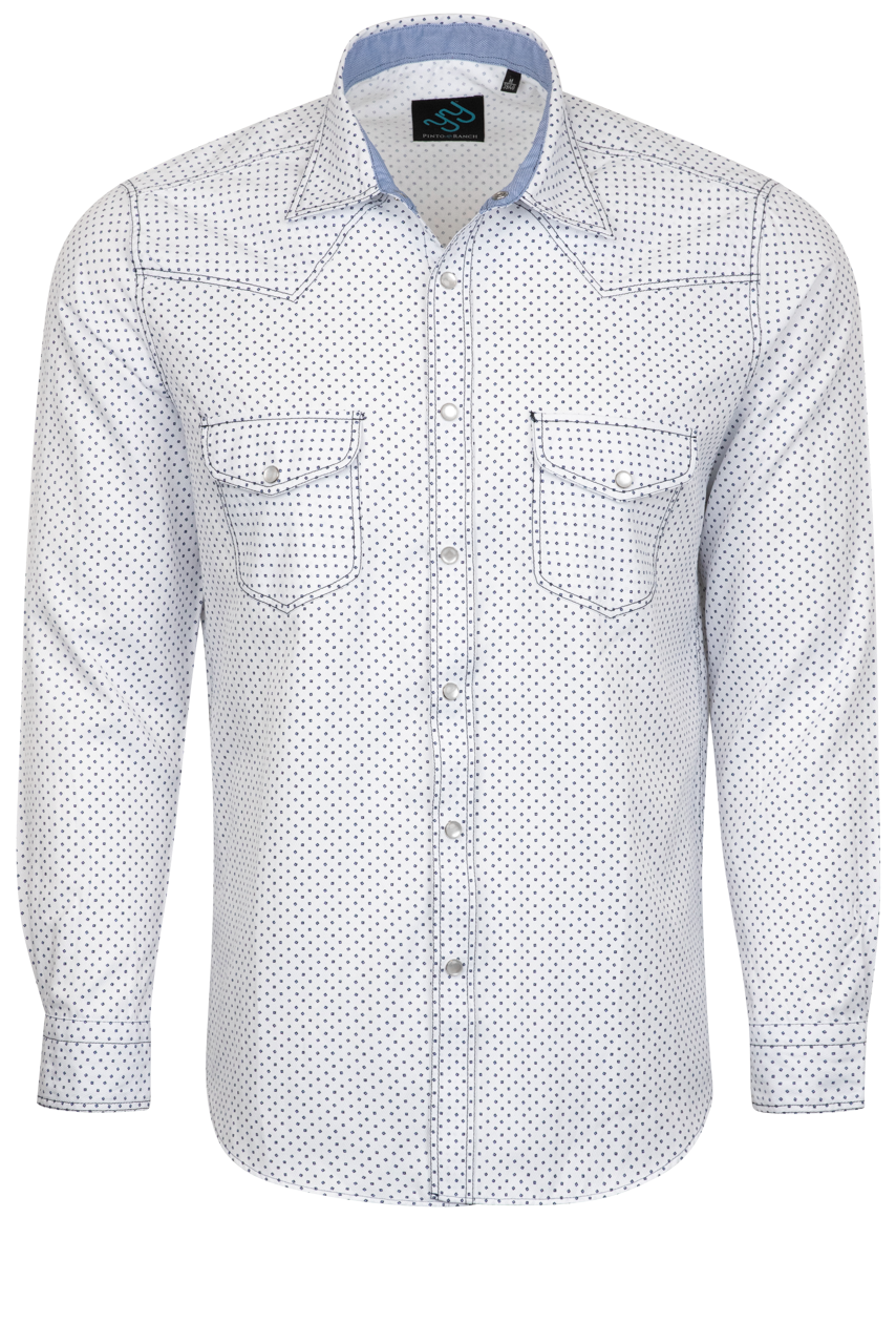 Pinto Ranch YY Collection White Mini Diamond Snap Front Western Shirt ...